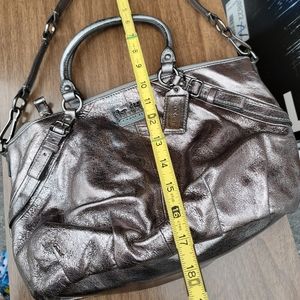 Coach | Bags | Coach Silver Metallic Shoulder Bag | Poshmark